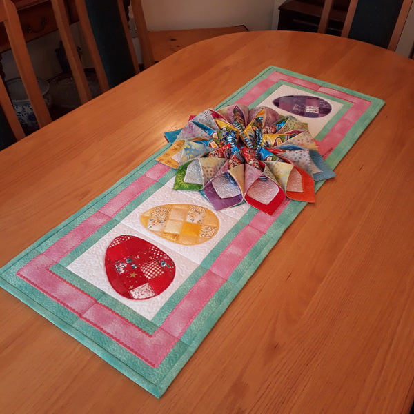 Quilted Easter Table Runner – Machine Embroidery Design | EmbWeekly