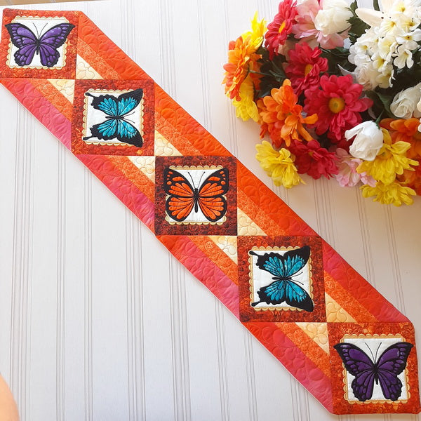 IHQ Butterfly Table Runner – Machine Embroidery Design | EmbWeekly