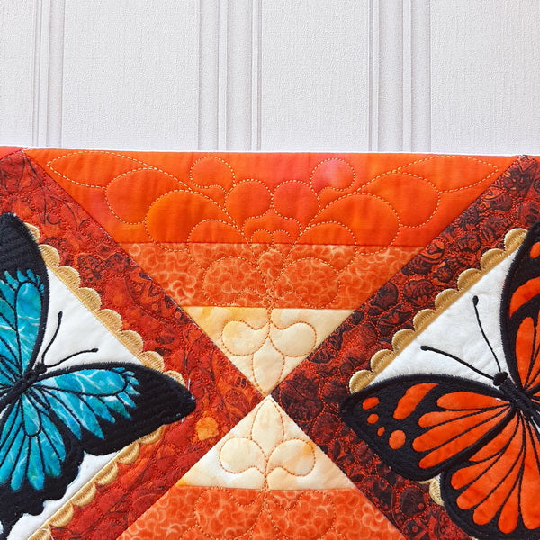 IHQ Butterfly Table Runner – Machine Embroidery Design | EmbWeekly