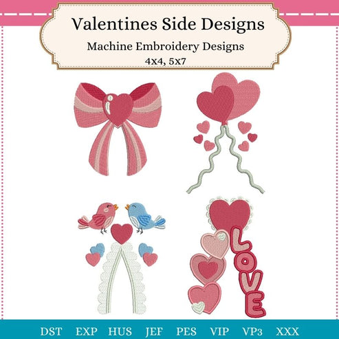 Valentine's Side Seam Designs – Machine Embroidery Design | EmbWeekly