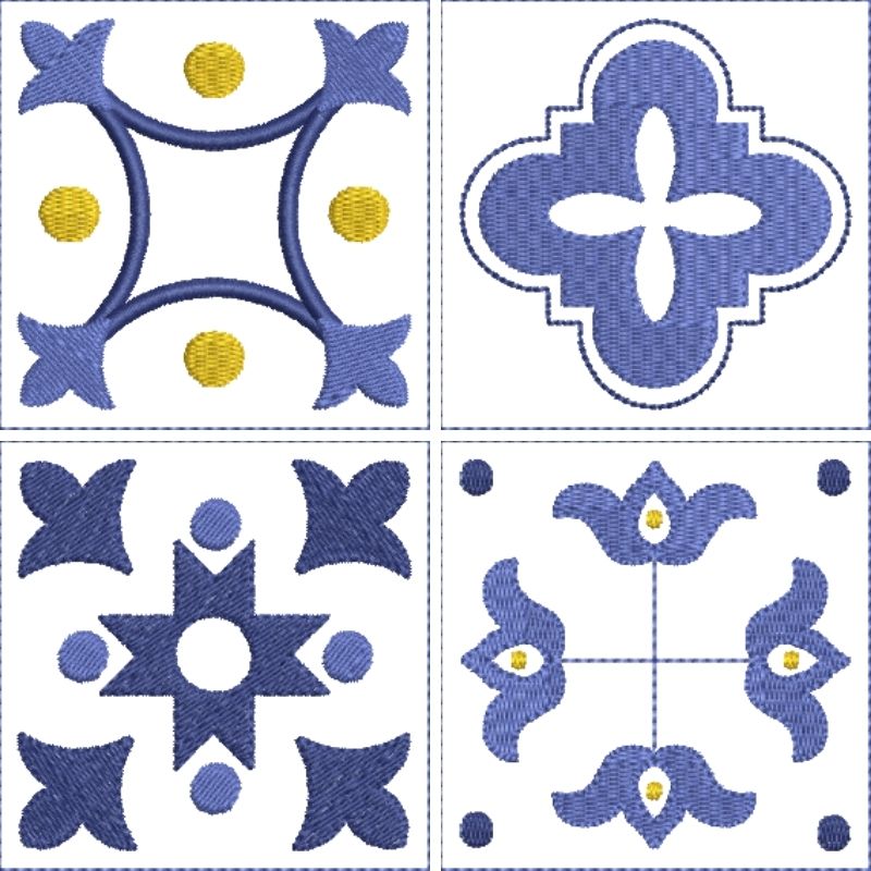 Talavera Mini Blocks – Machine Embroidery Design | EmbWeekly