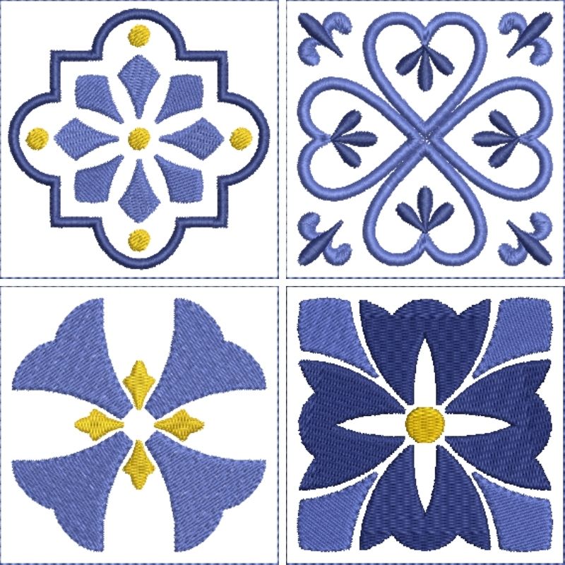 Talavera Mini Blocks – Machine Embroidery Design | EmbWeekly