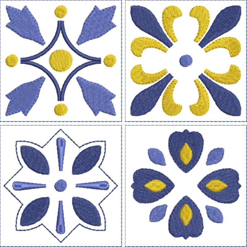 Talavera Mini Blocks – Machine Embroidery Design | EmbWeekly