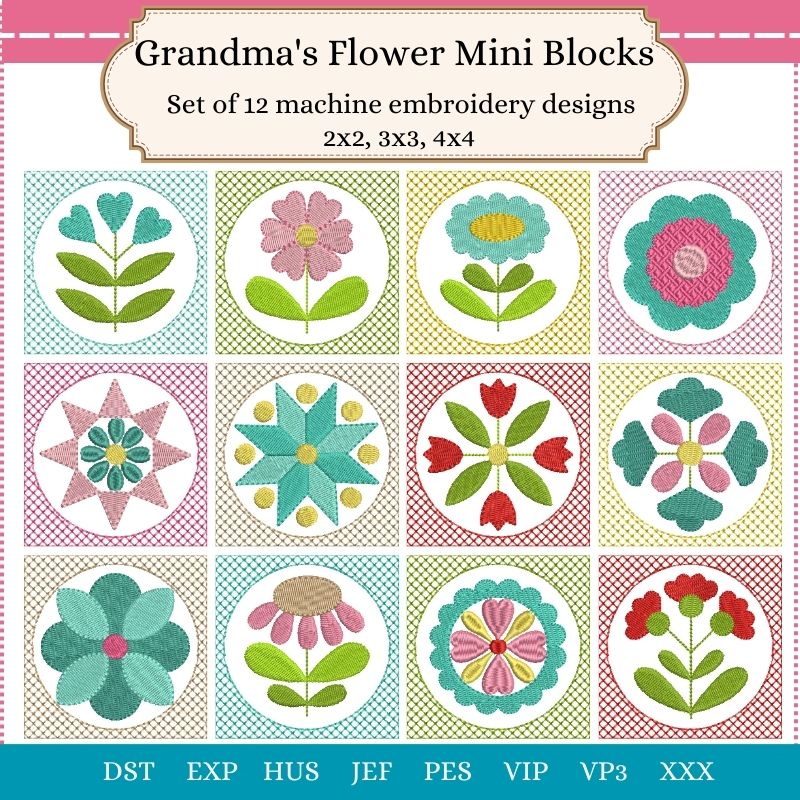 Design Parade - Mini Blocks – Machine Embroidery Design | EmbWeekly