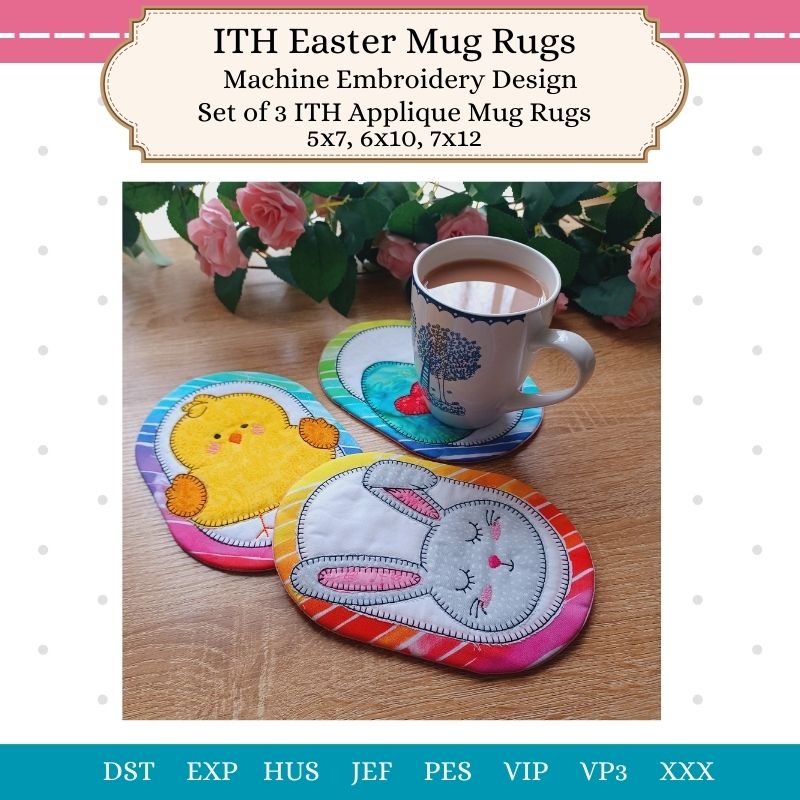 EW410 ITH Easter Mug Rugs – Embroidery Weekly