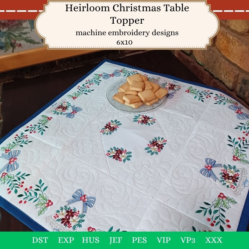 EW458 - Heirloom Christmas Table Topper Quilt – Embroidery Weekly