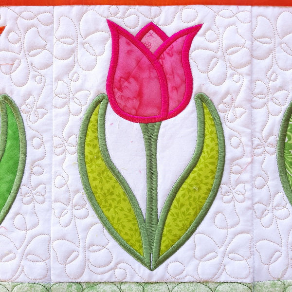 IHQ Tulip Table Runner – Machine Embroidery Design | EmbWeekly