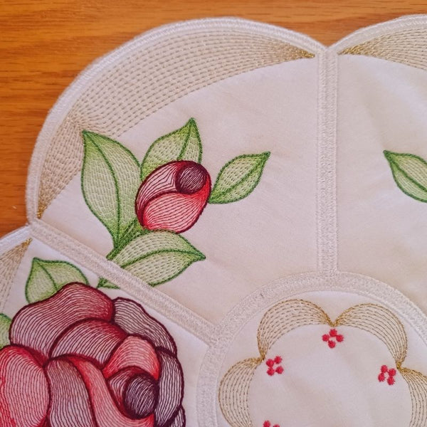 Rose Table Topper – Machine Embroidery Design | EmbWeekly