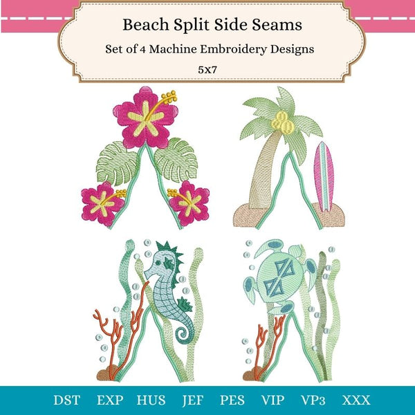 Beach Split Side Seams – Machine Embroidery Design | EmbWeekly