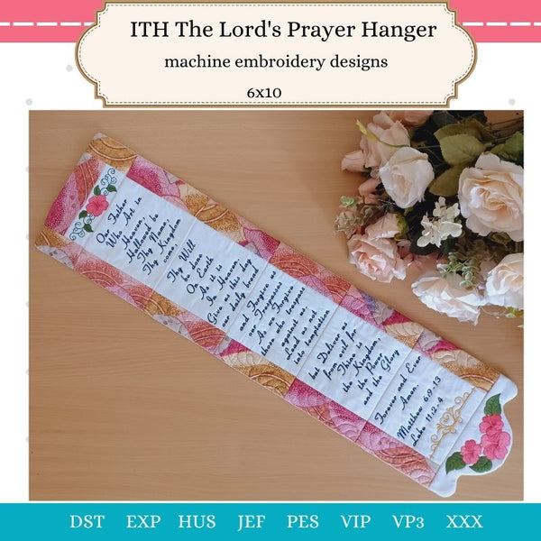 ITH The Lord's Prayer Hanger – Machine Embroidery Design | EmbWeekly