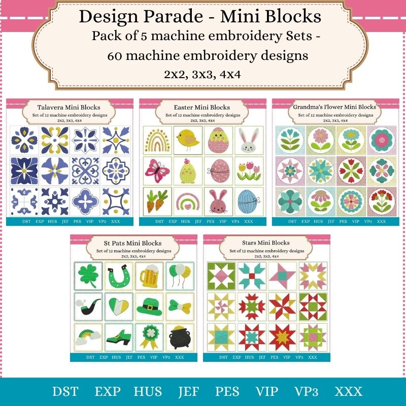 EWDP001 Design Parade - Mini Blocks – Embroidery Weekly