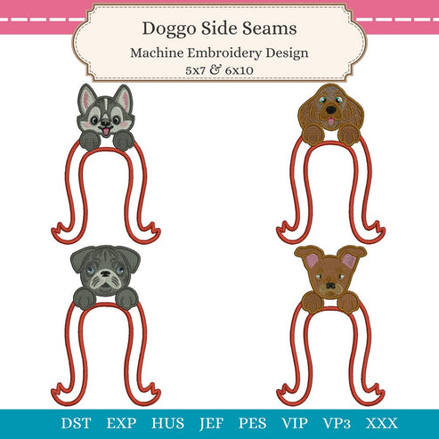 Doggo Side Seam Designs – Machine Embroidery Design | EmbWeekly