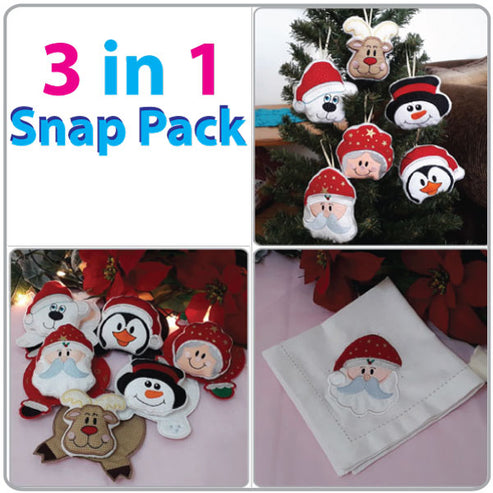 ITH Christmas Snap Pack – Machine Embroidery Design | EmbWeekly